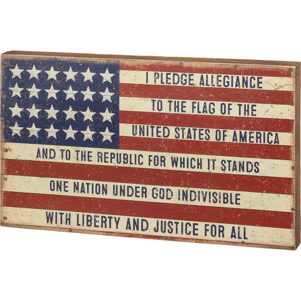 Pledge of Allegiance Box Sign #100-H122 – Bird's Nest Gifts & Antiques
