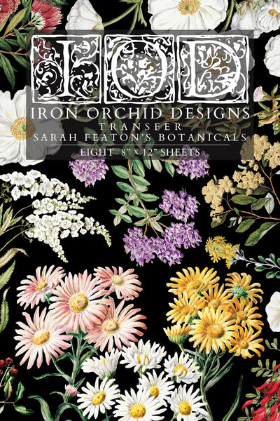 IOD Decor Transfer Sarah Featon's Botanicals 8"X12" 8-Pages Pad by Iro ...
